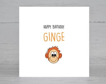 Ginger birthday card | Etsy