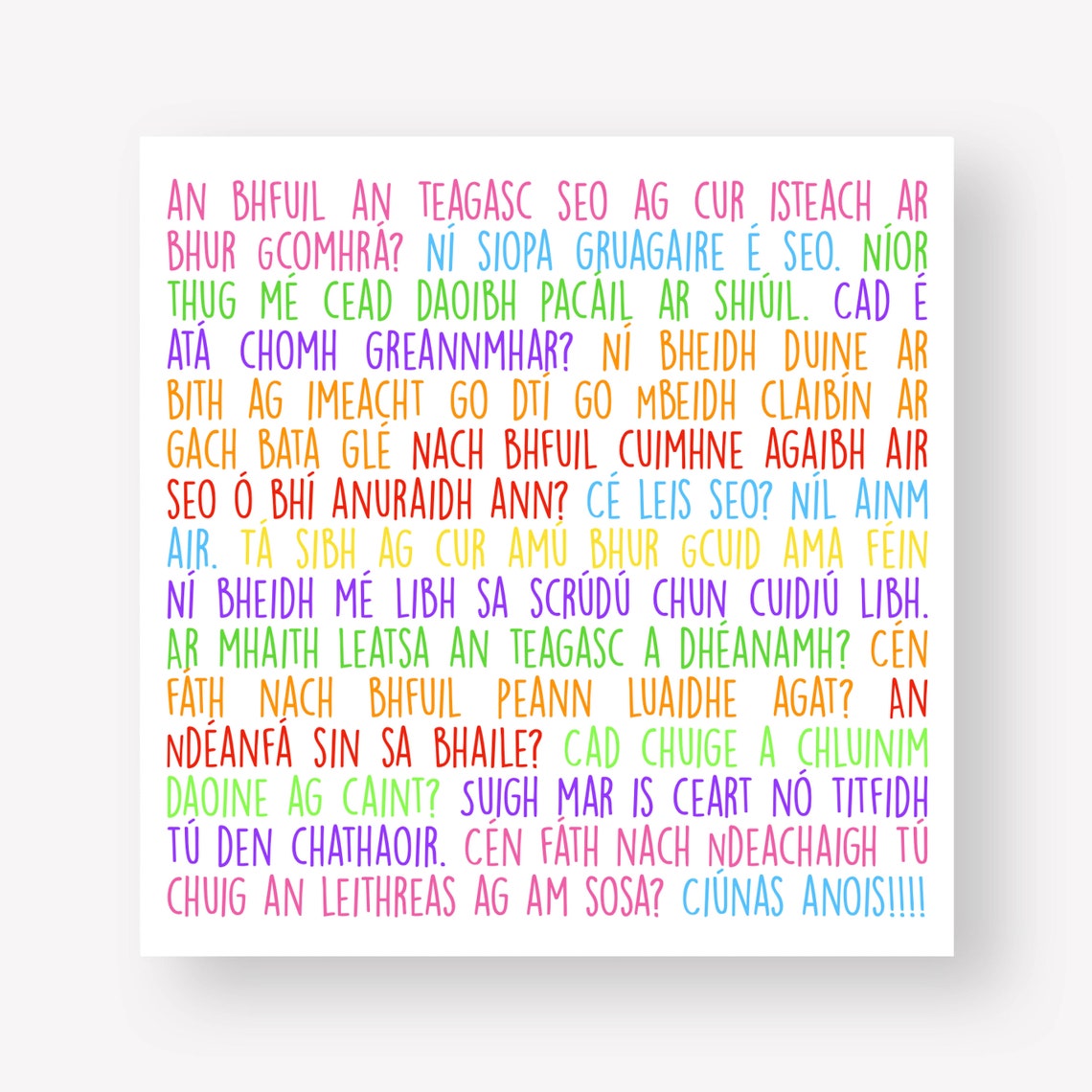 Irish Teacher Card Thank You Teacher Cárta Gaeilge - Etsy UK