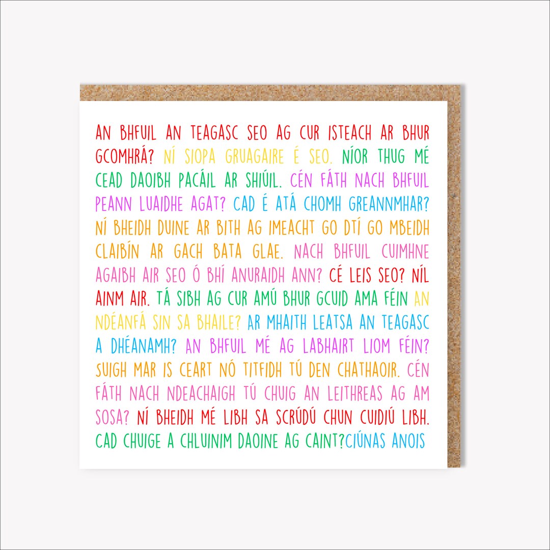 Irish Teacher Card, Thank You Teacher, Cárta Gaeilge - Etsy