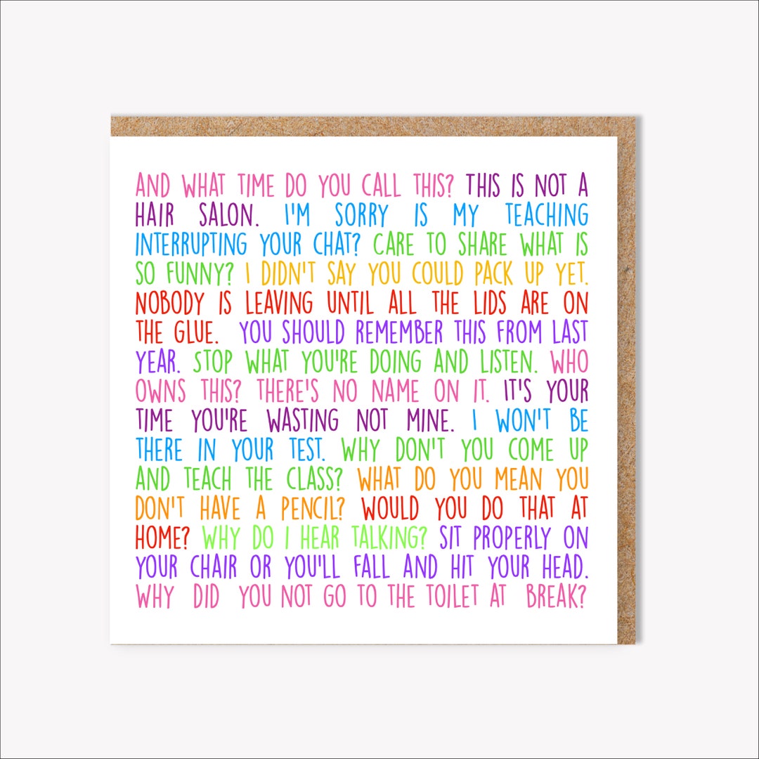 Teacher-isms, Thank You Teacher, Funny Teacher Card - Etsy