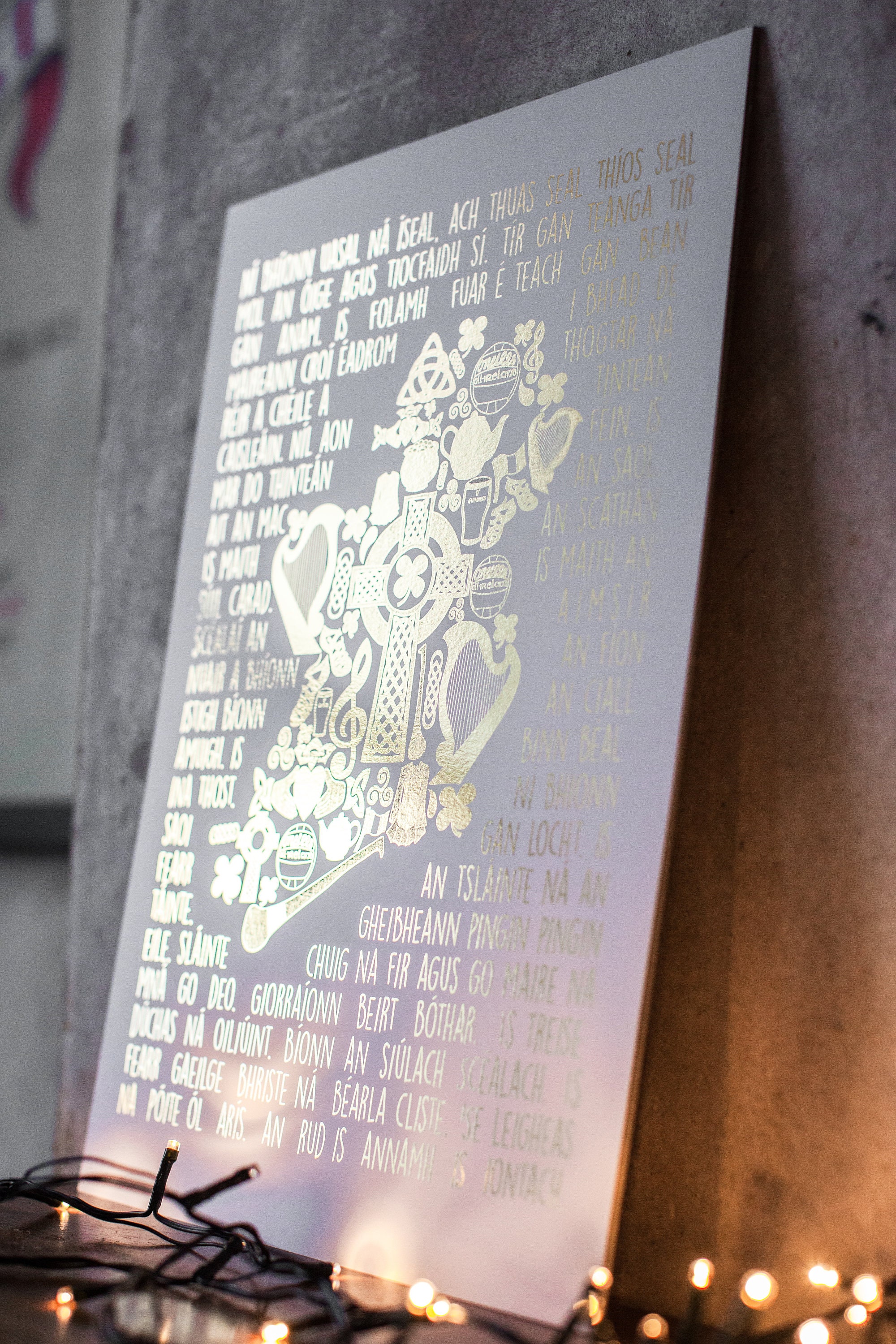 Metallic Gold Irish Art, Seanfhocail Irish Proverbs, Gaeilge - Etsy Ireland