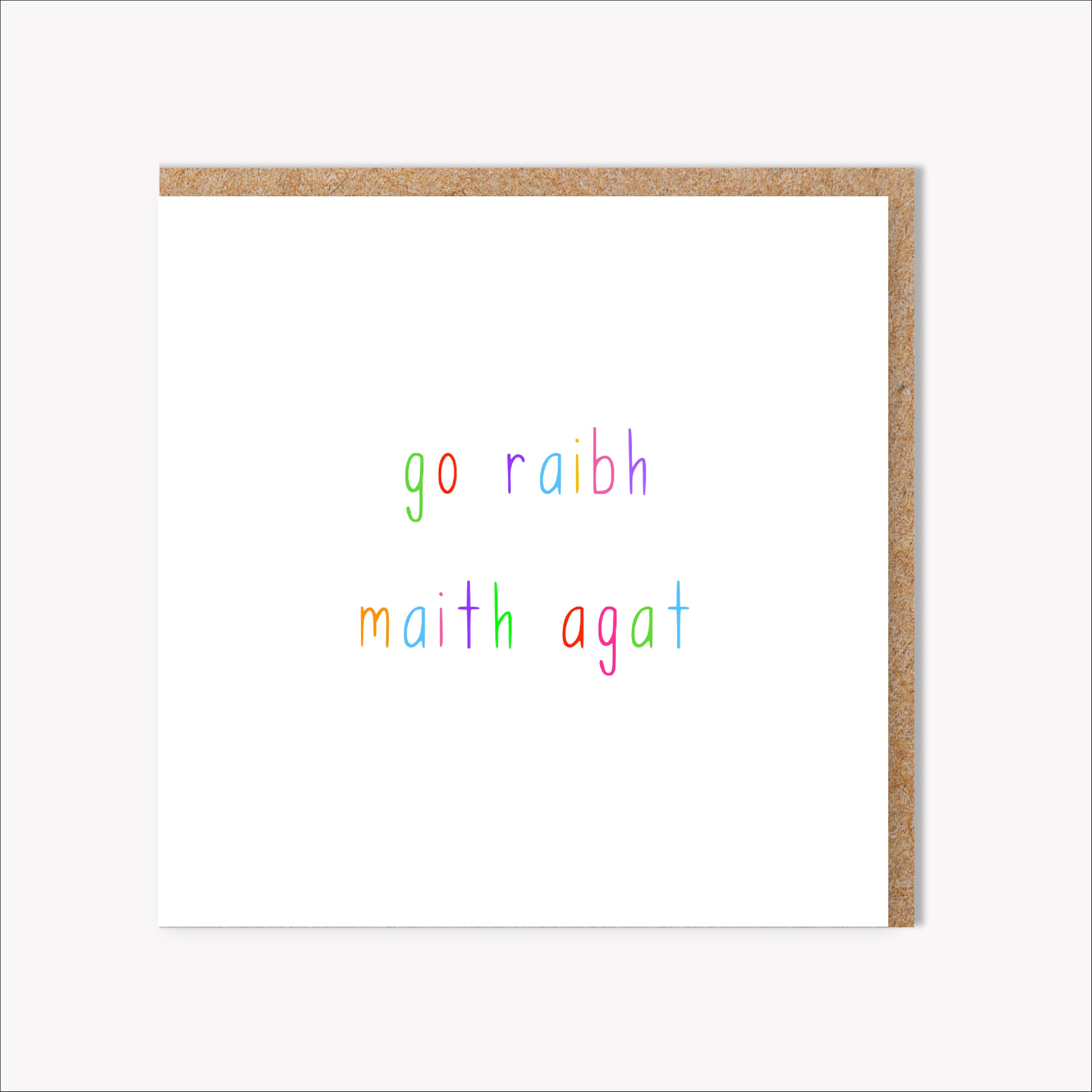Go Raibh Maith Agat, Cárta Gaeilge, Gaeilge, Irish Card - Etsy