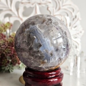 Glitter Gala Flower Agate Amethyst Blue Agate Carved Sphere Carving ...