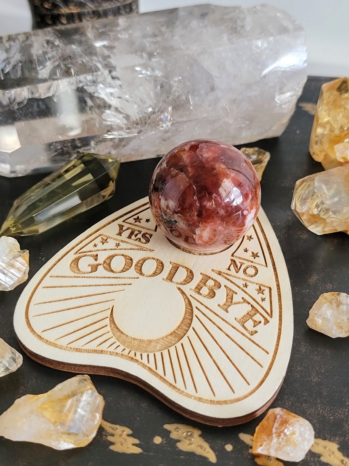 Pressed Wood Planchette Shaped Goodbye Crescent Moon Sphere - Etsy