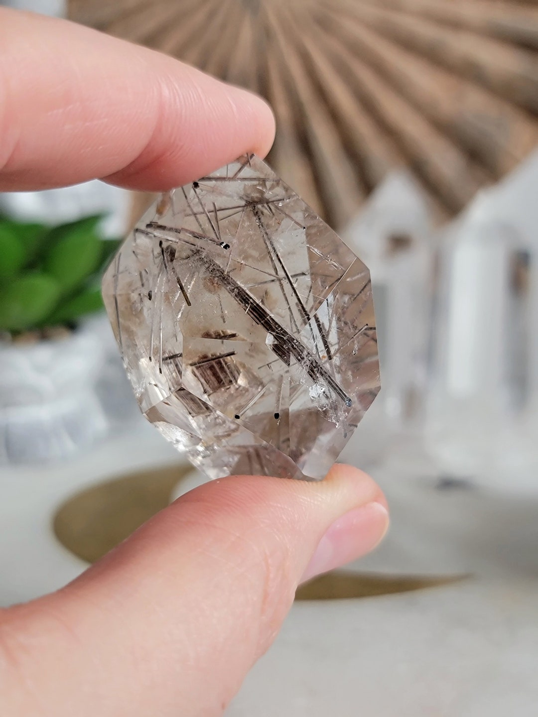 Keys to the Kingdom Titanium Quartz Lodolite Mini Carved Freeform ...