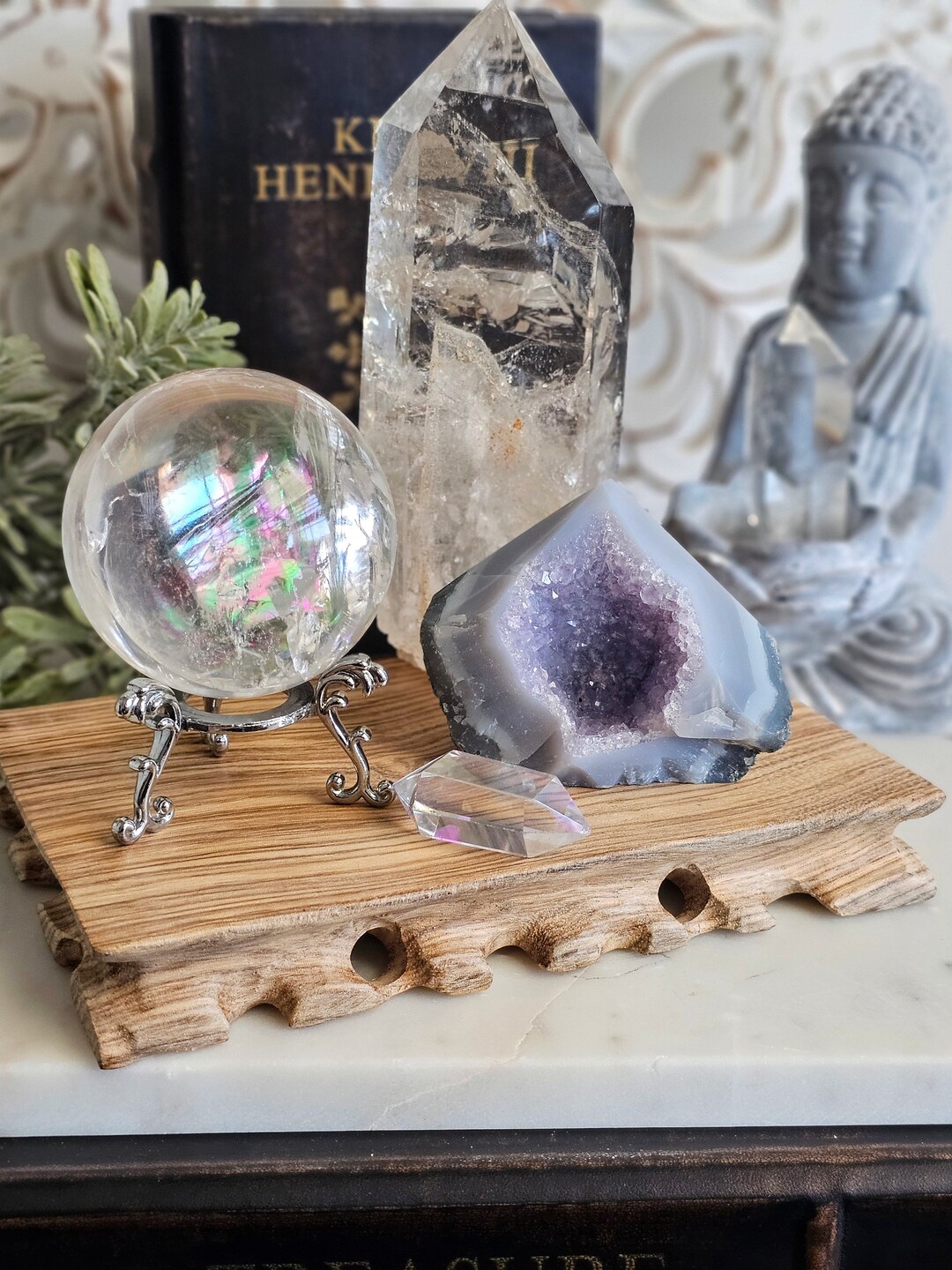 Carved Teak Teakwood Wood Riser Stand Pedestal Crystal Collectible ...