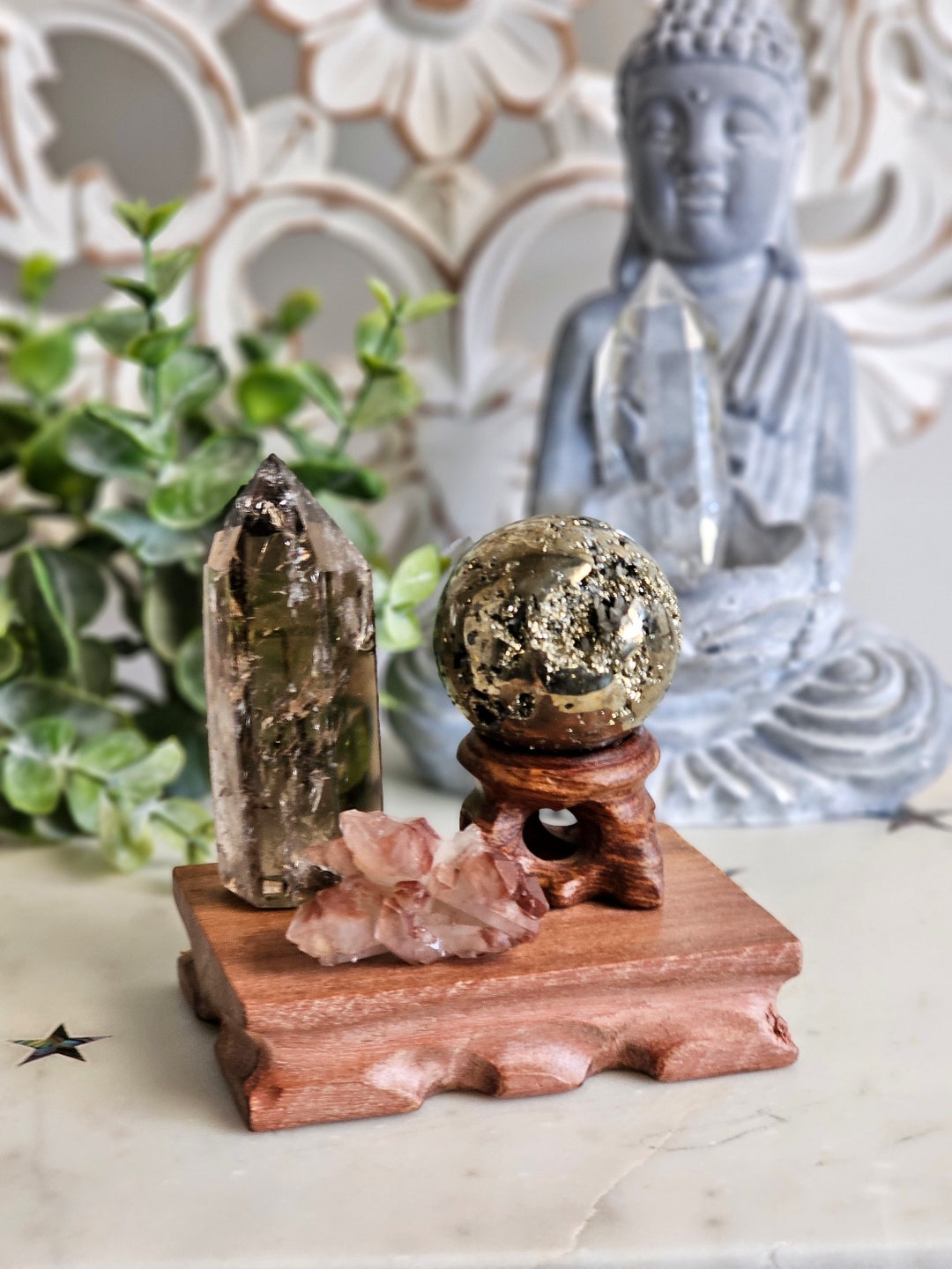 Carved Teak Teakwood Wood Riser Stand Pedestal Crystal Collectible ...