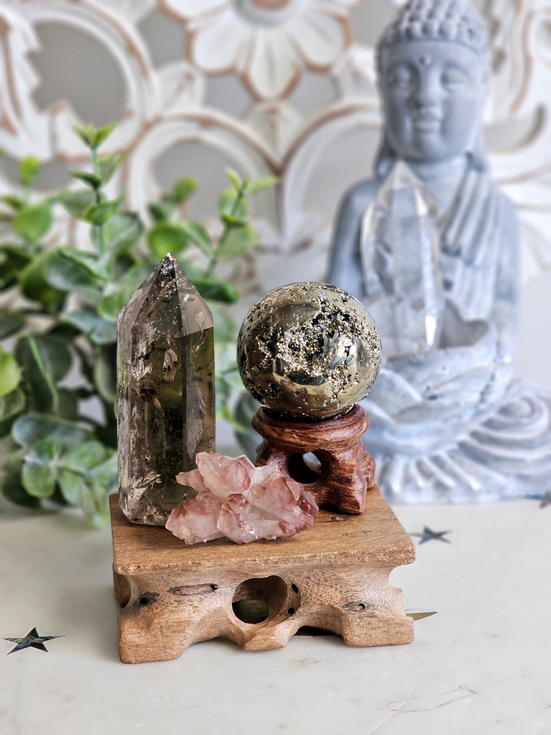 Carved Teak Teakwood Wood Riser Stand Pedestal Crystal Collectible ...