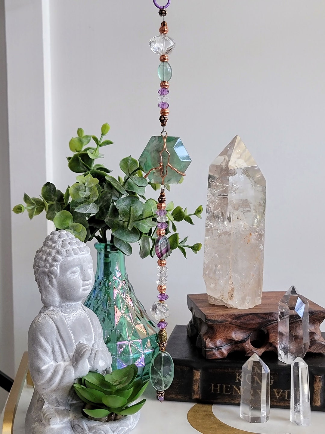 Flushing the Feels Purple Green Banded Flourite Clear Quartz Spirit ...