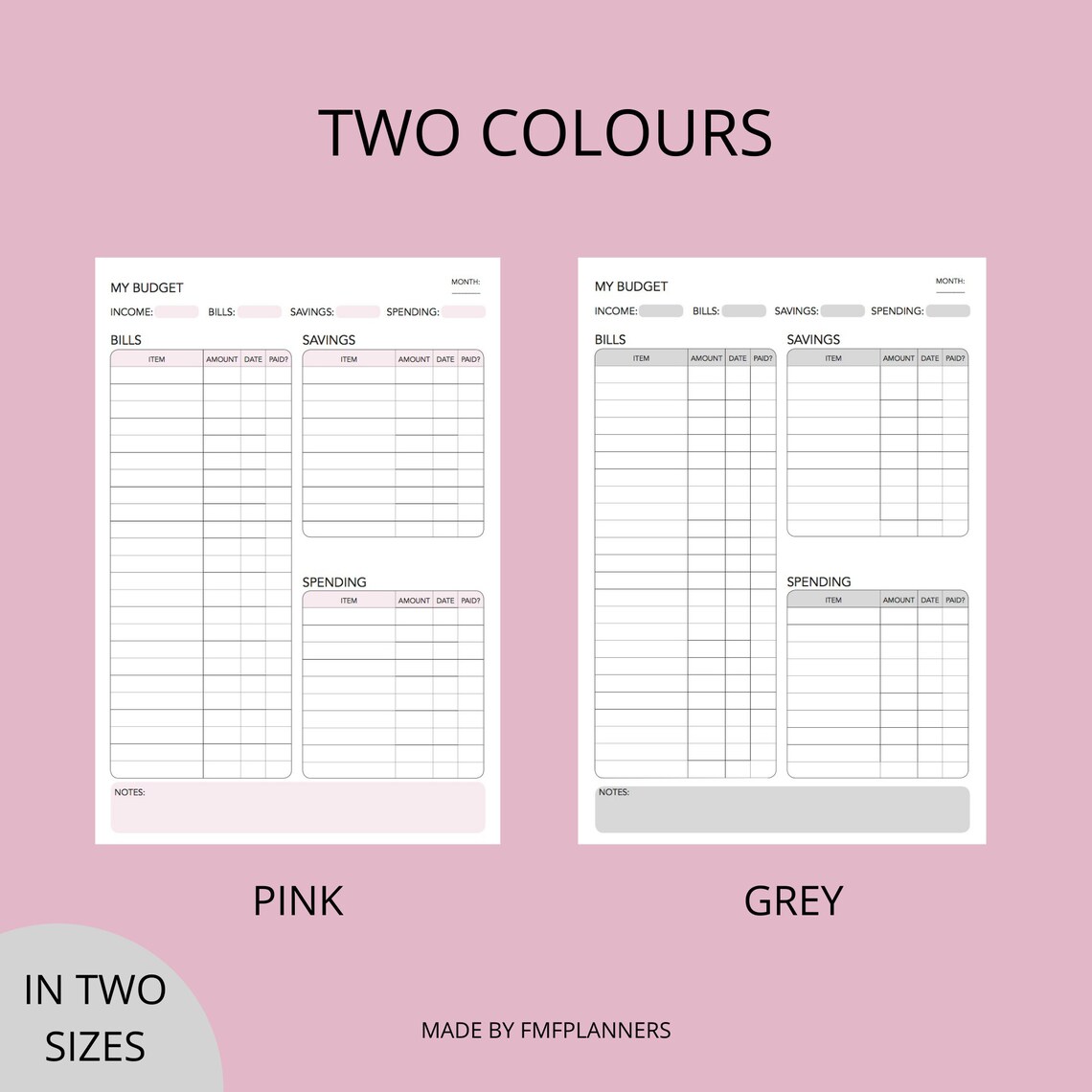 Digital Undated Monthly Budget Planner Printable - Etsy