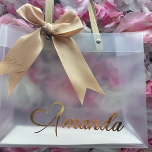 Personalised Transparent Bag, Wedding, Bridesmaid,birthday Gift Bag ...
