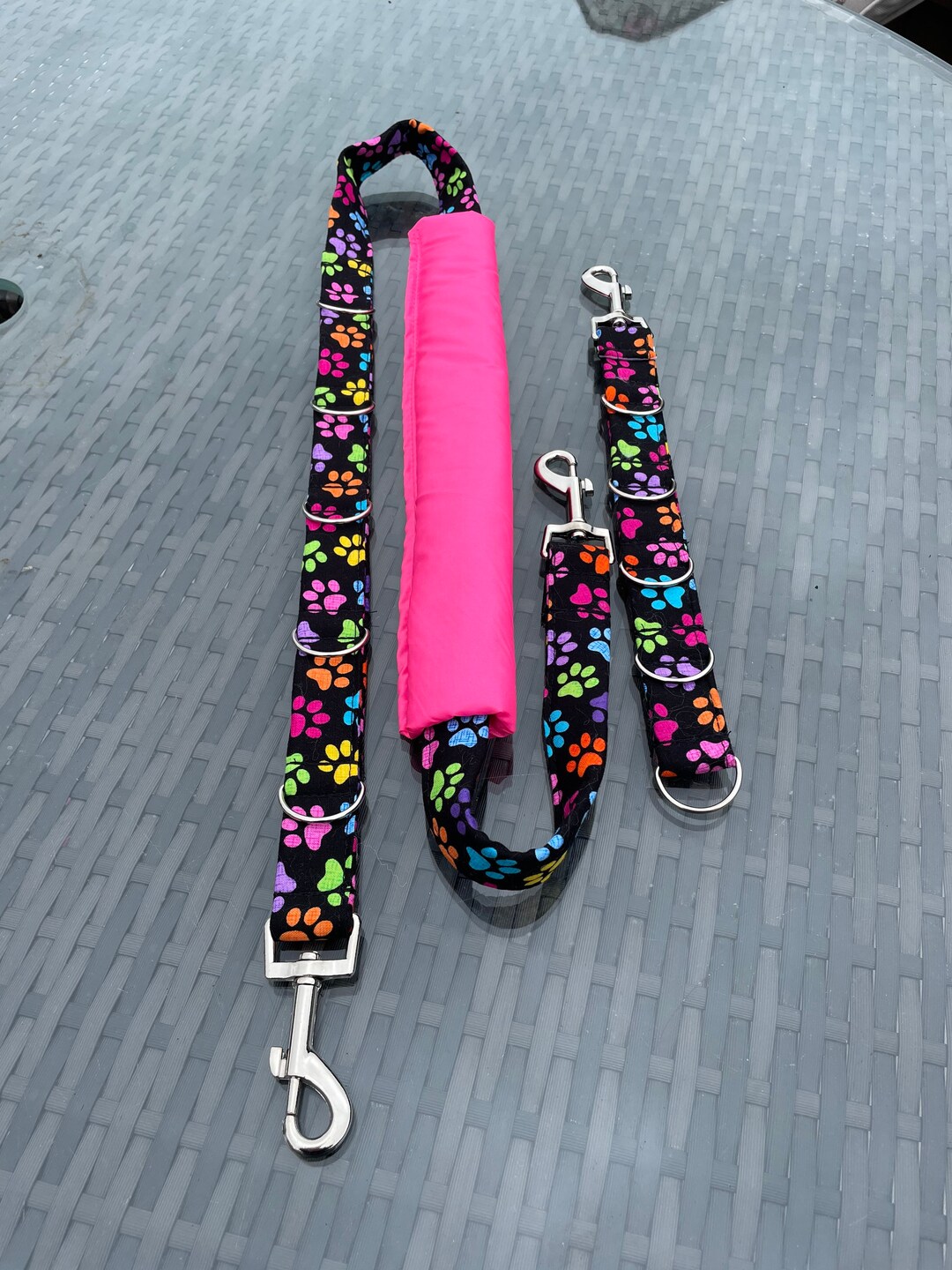 Dog Grooming Belly Strap & Extender Restraints / Neon Paw Print Design ...