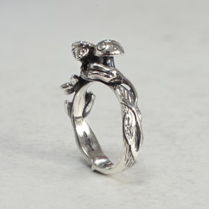 Enchanted Forest Ring • 925 Sterling Silver • 3D Hedgehog Mushroom ...