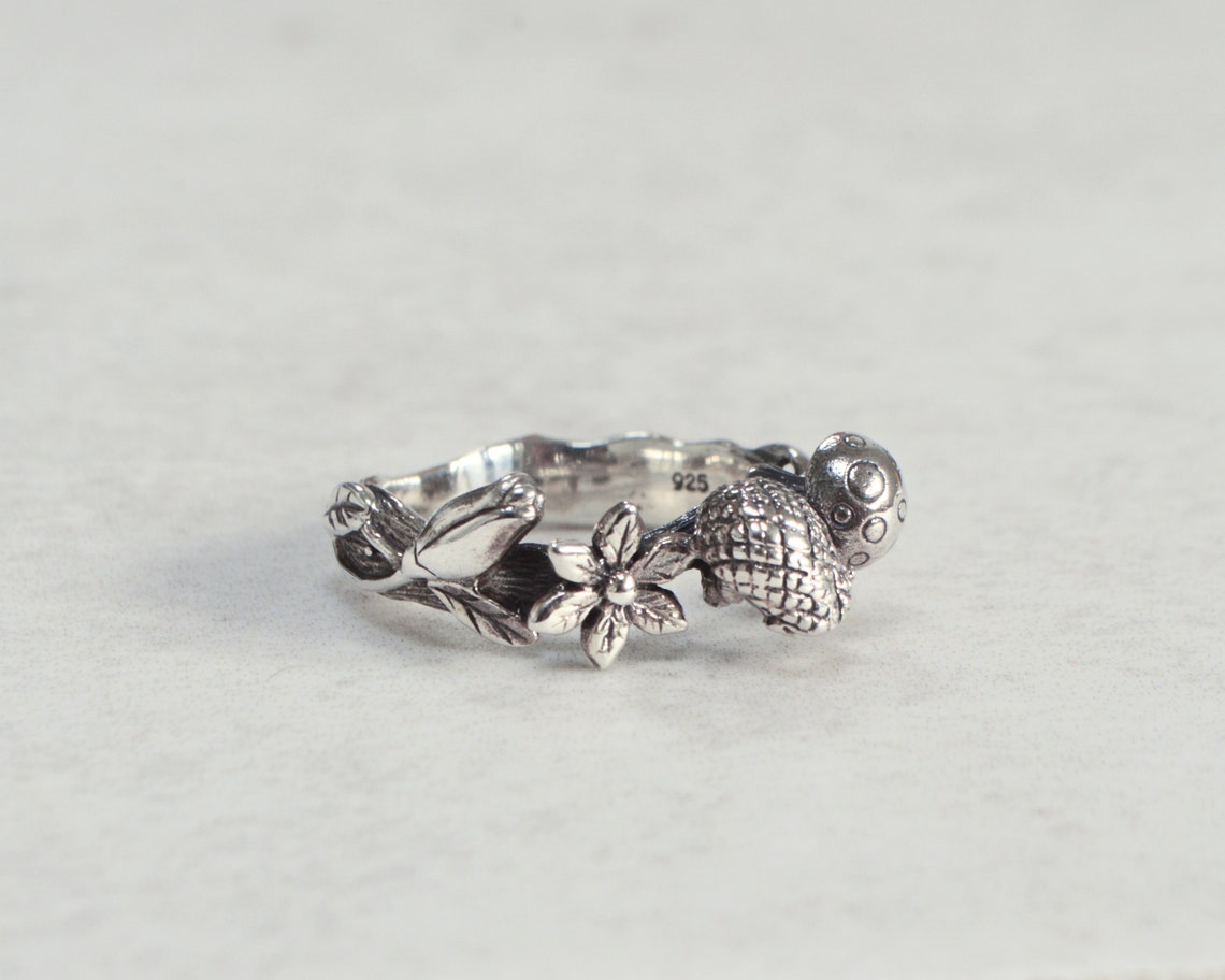 Enchanted Forest Ring 925 Sterling Silver 3D Hedgehog - Etsy UK