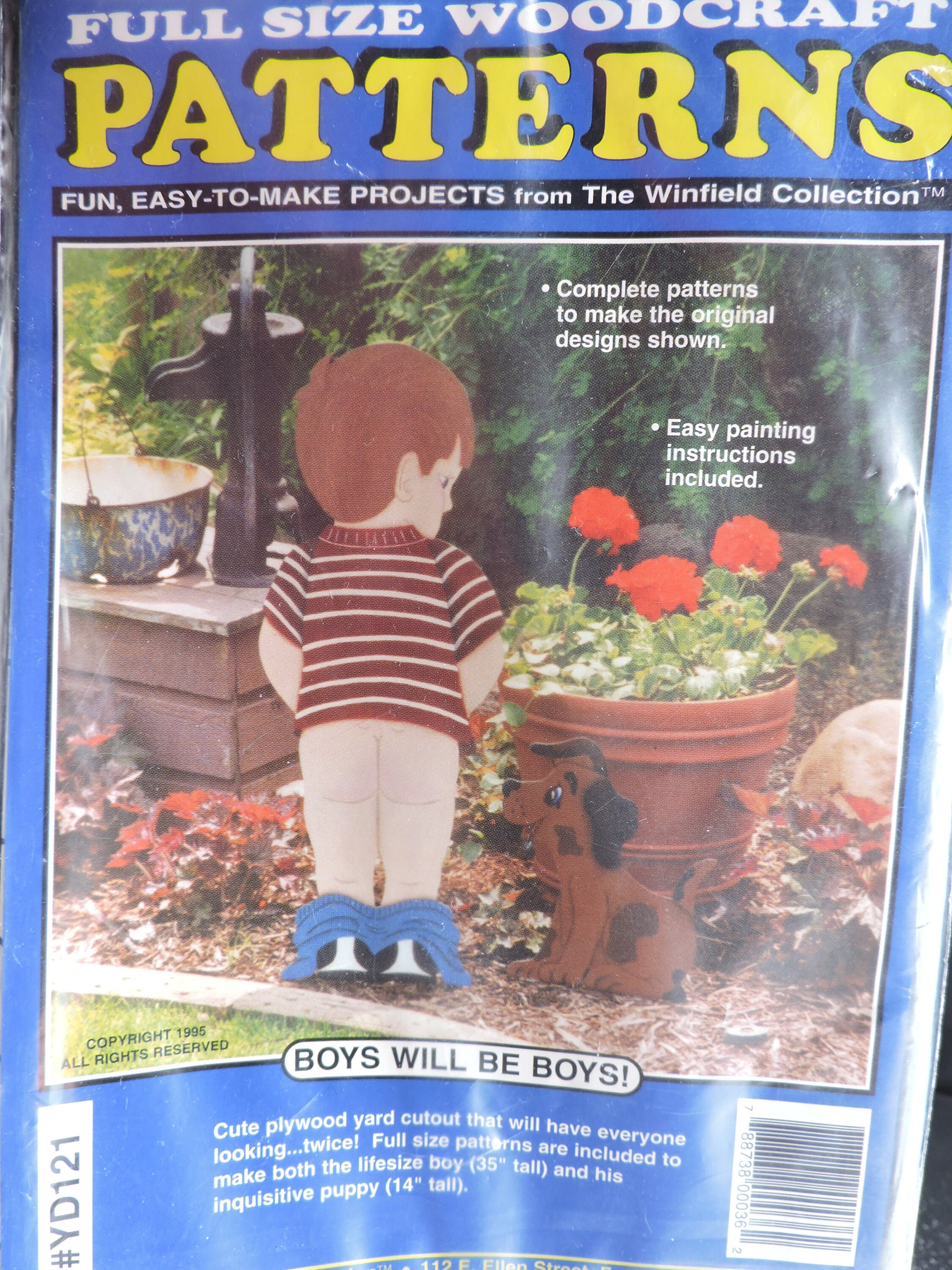Boys Will Be Boys! Garden Full Size Easy to Make Pattern Plywood Cutout ...