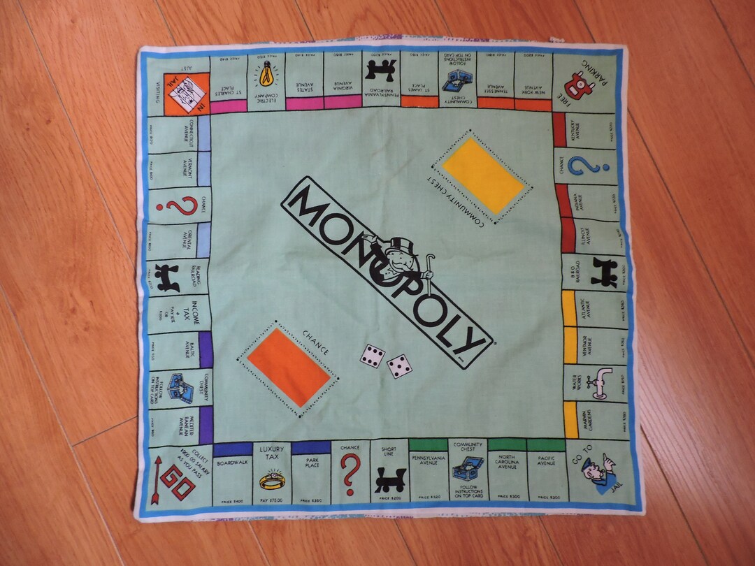 Monopoly Game Board Avenues Railroad in Jail Chance Fun Green Colorful ...