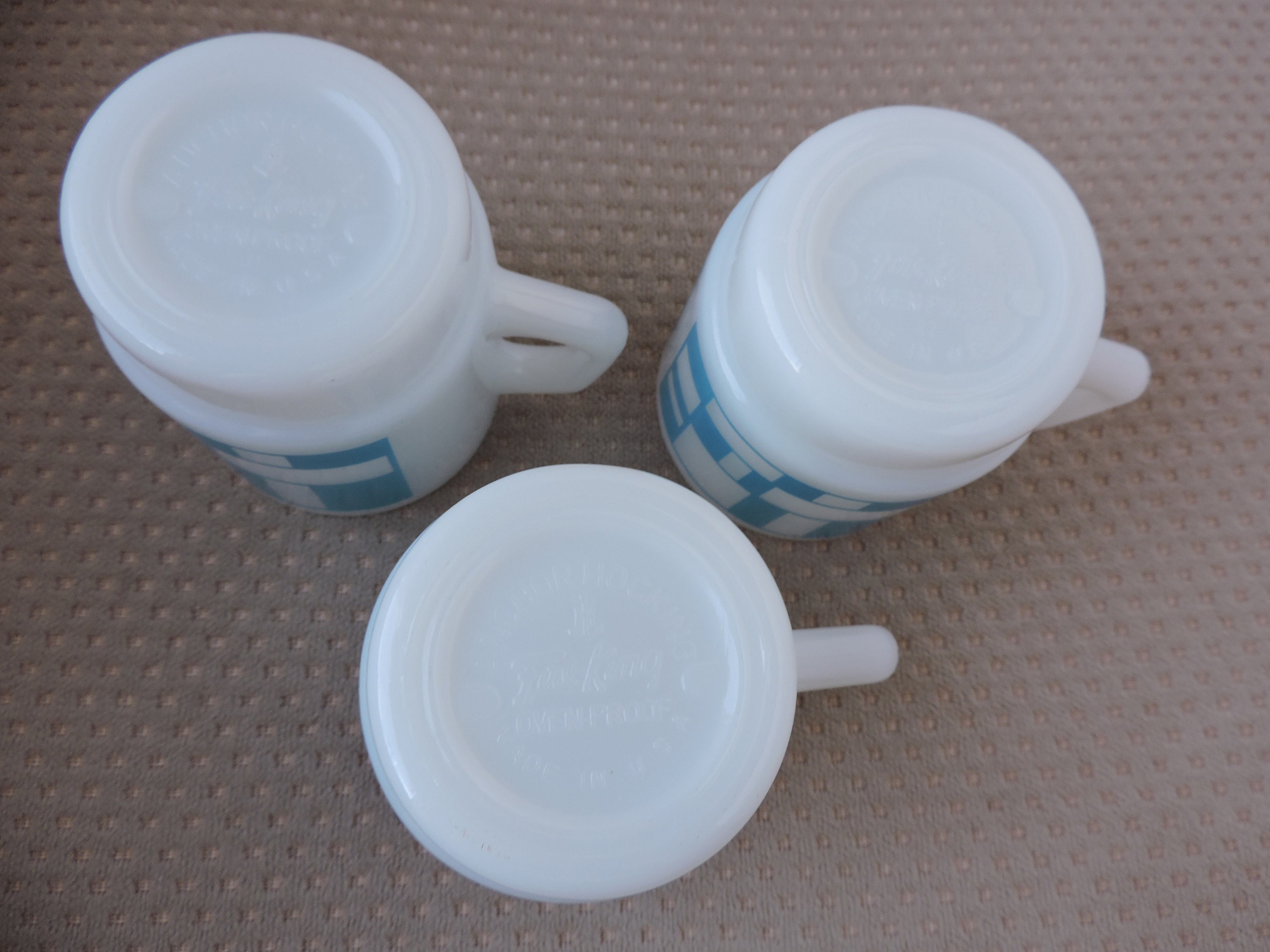 Fire King Rare Blue & White Tea Coffee Mug Set of 3 Checker - Etsy