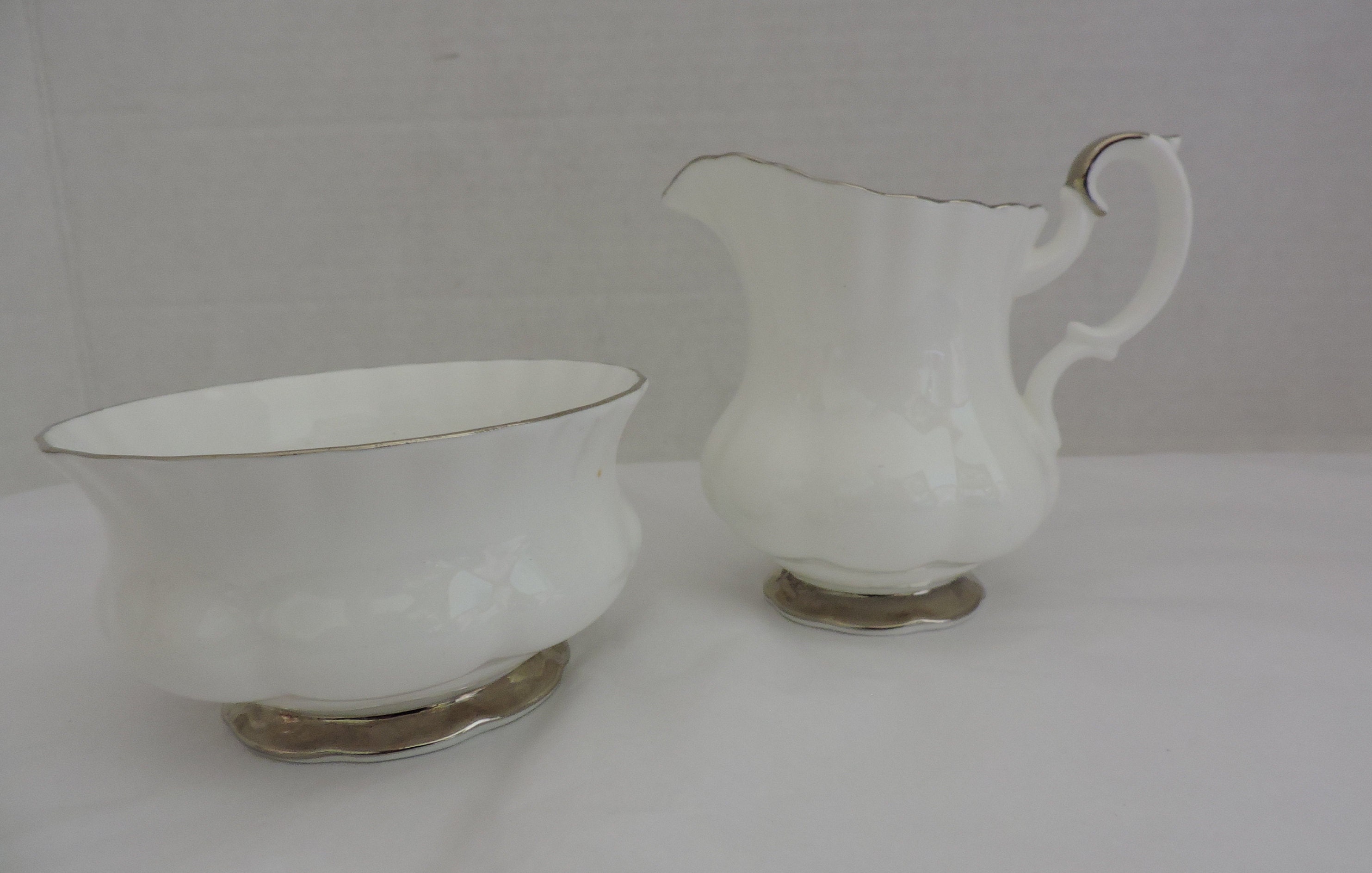 Royal Albert Chantilly Pattern Large Cream & Sugar W/ Underplate ...