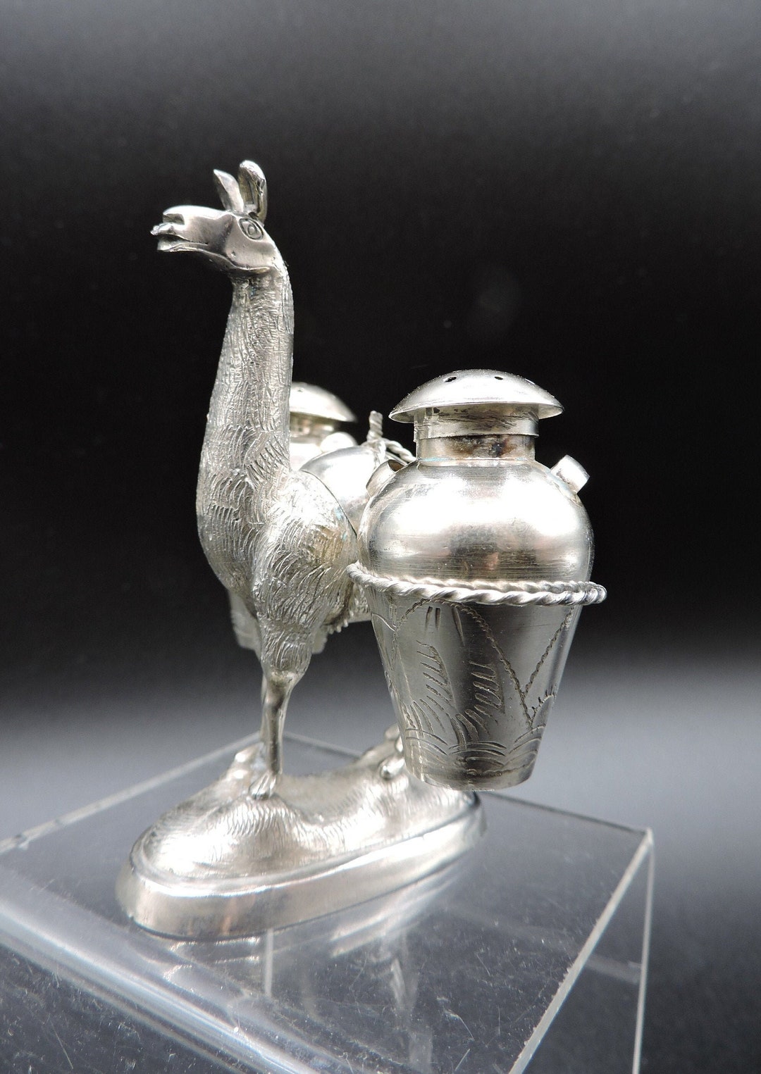 Llama Silver Salt Pepper Set Peru Silver Hallmark Collectible Vintage ...