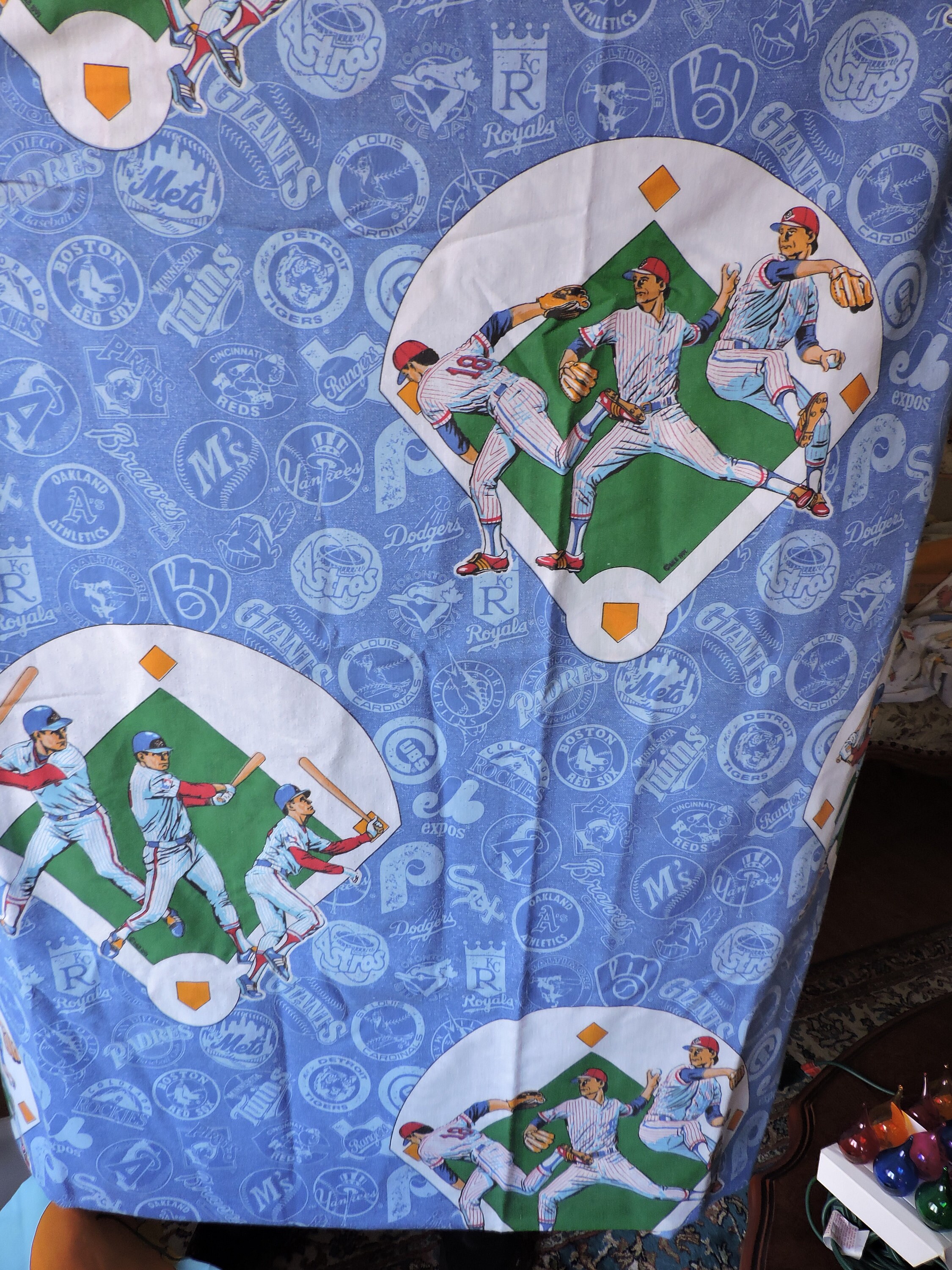 Baseball Team Logos Pitcher Flat Twin Sized Bed Sheet Hitter Boston Red ...