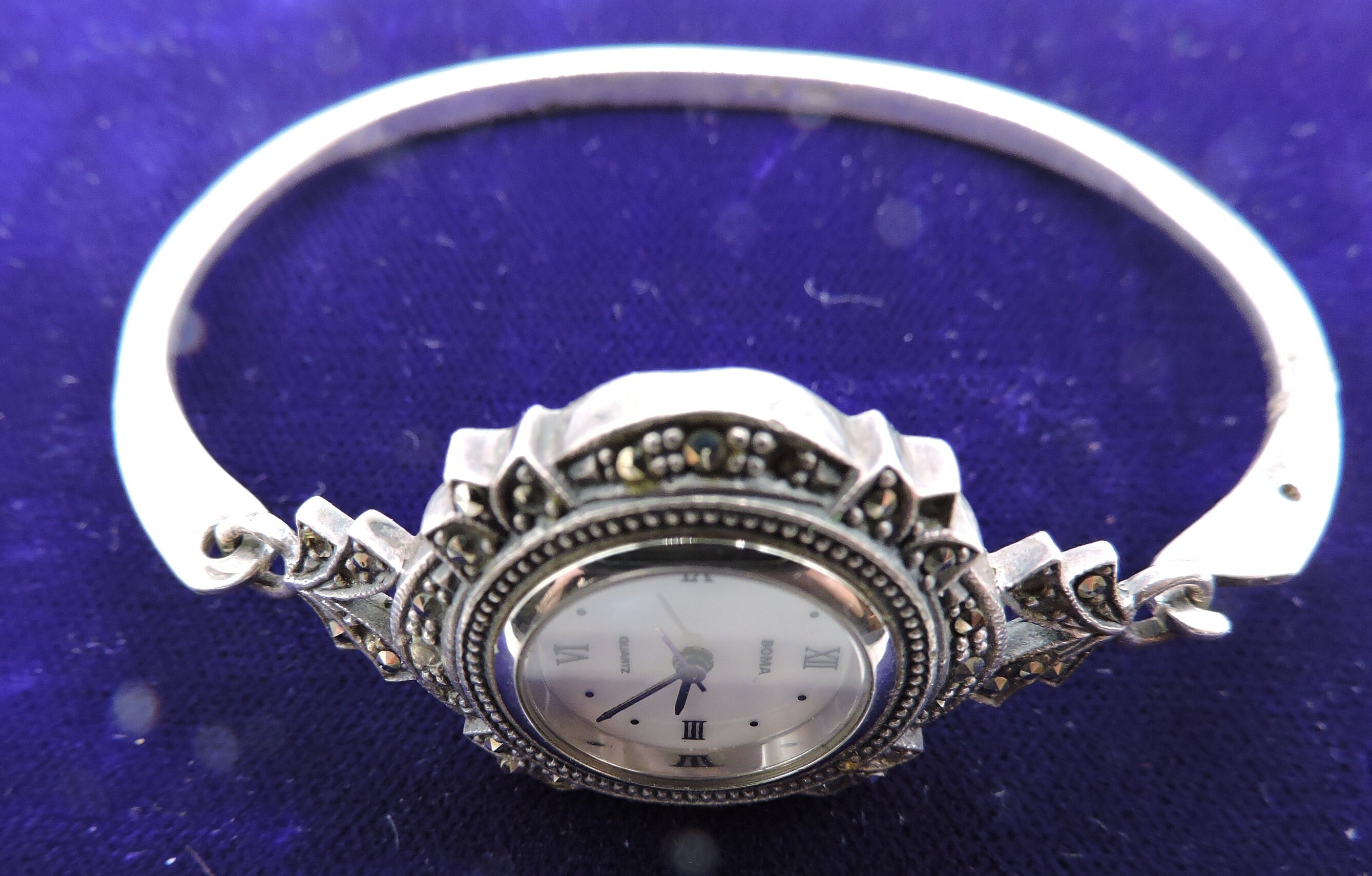 Silver Marcasite Boma Quartz Watch Surrounded With Silver Marquasite ...