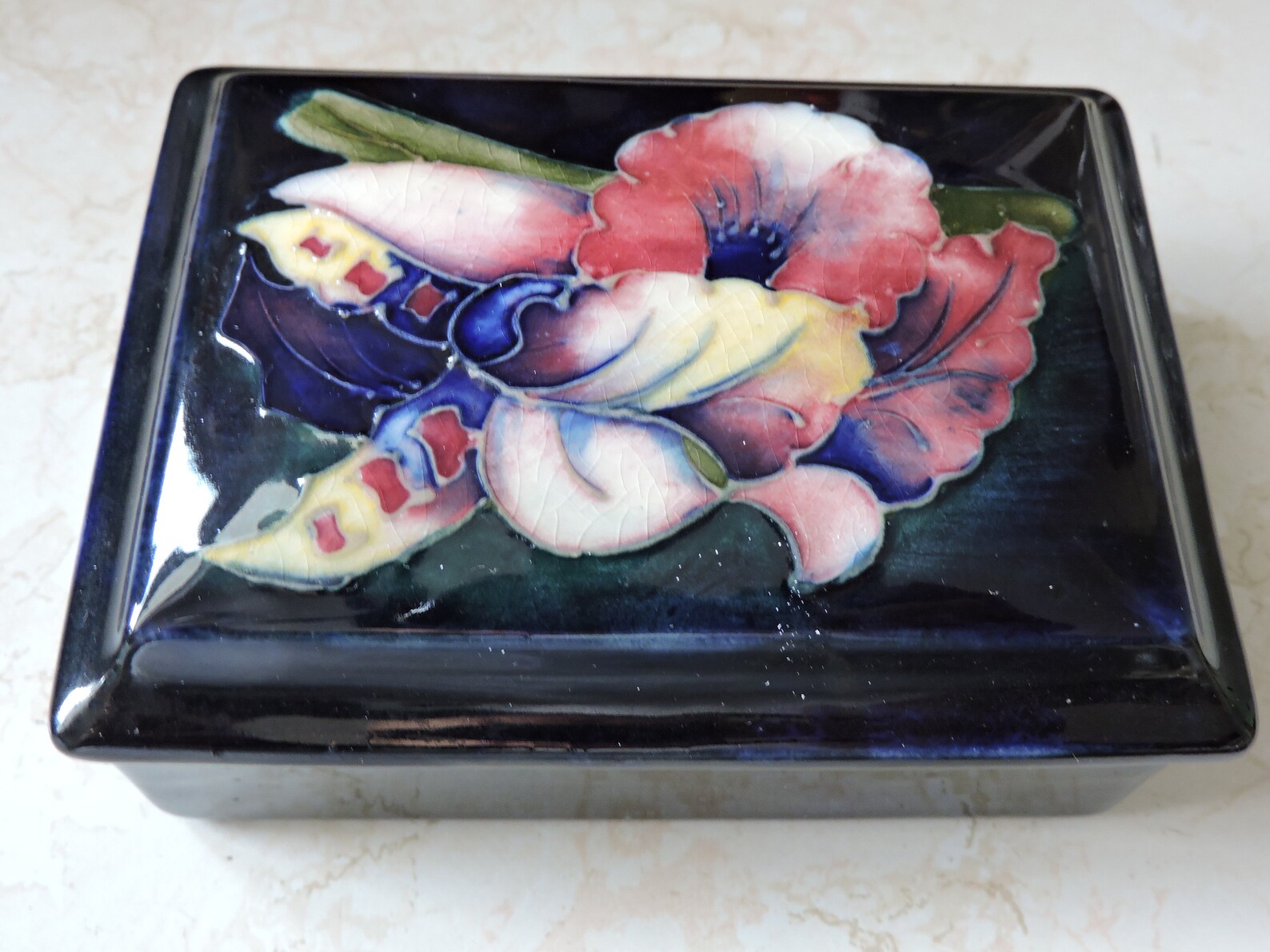 Moorcroft Hand Painted Covered Trinket Box Orchid Floral - Etsy Canada