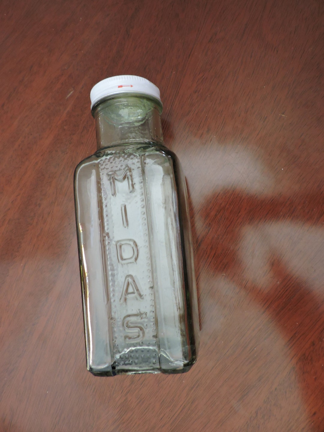 Midas Bottle Glass Screw Top Opening Vintage Collectible Mida's W ...