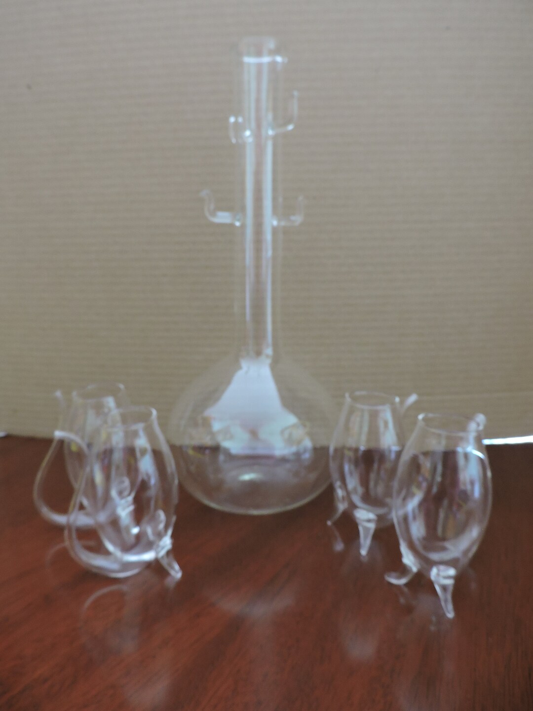 Port Pipe Brandy Pipe Carafe Tall Pitcher & 4 Liquor Glasses Sipping ...
