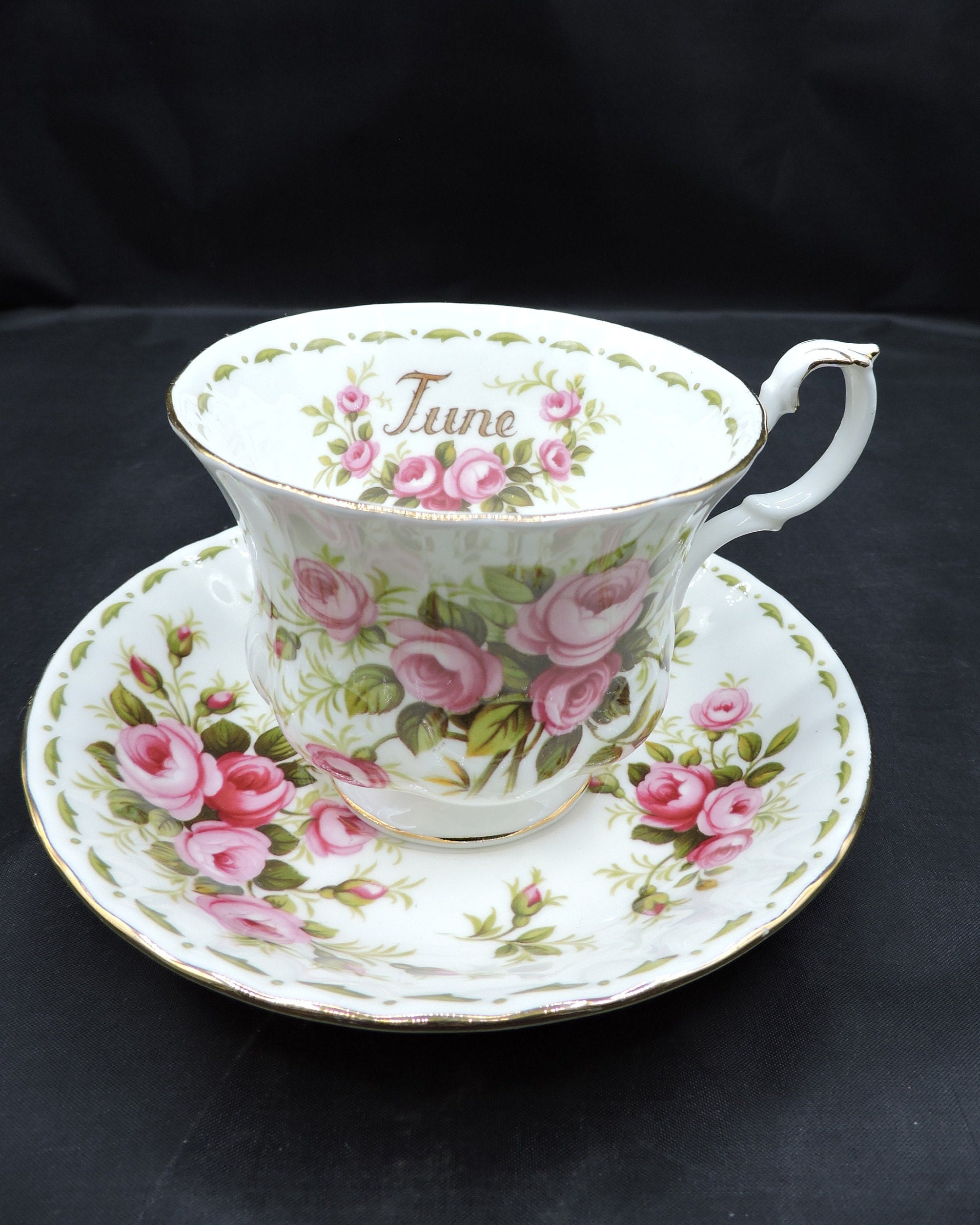 Royal Albert June Cup and Saucer Birthday Month Pink Roses - Etsy