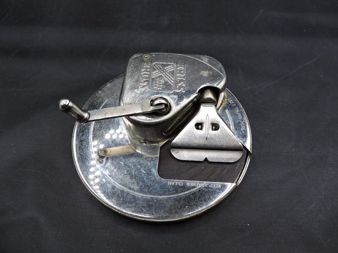 Kriss Kross Razor Stropper Vintage Hand Crank Table Top Razor Shaving ...