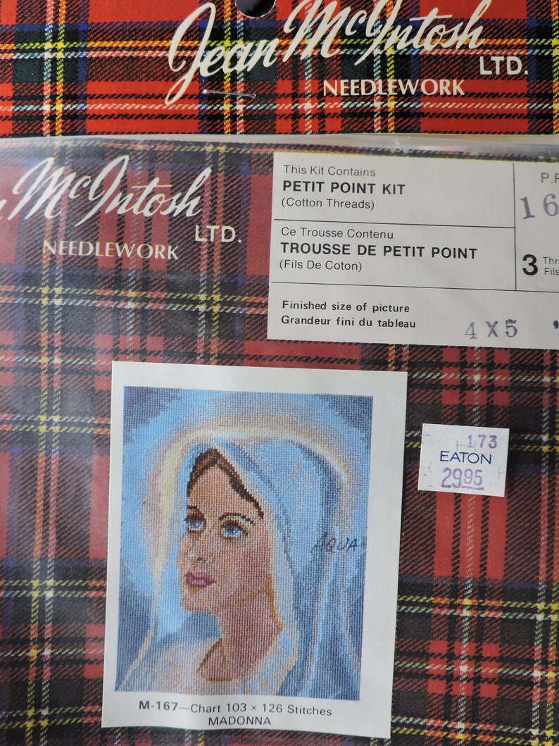 Madonna Petit Point Vintage Jean Mcintosh Sewing Needlework Kit M 167 ...