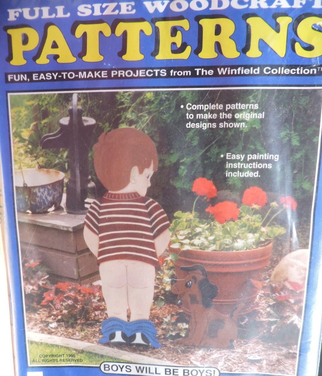 Boys Will Be Boys! Garden Full Size Easy to Make Pattern Plywood Cutout ...