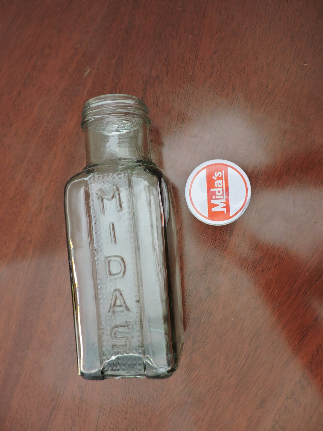 Midas Bottle Glass Screw Top Opening Vintage Collectible Mida's W ...