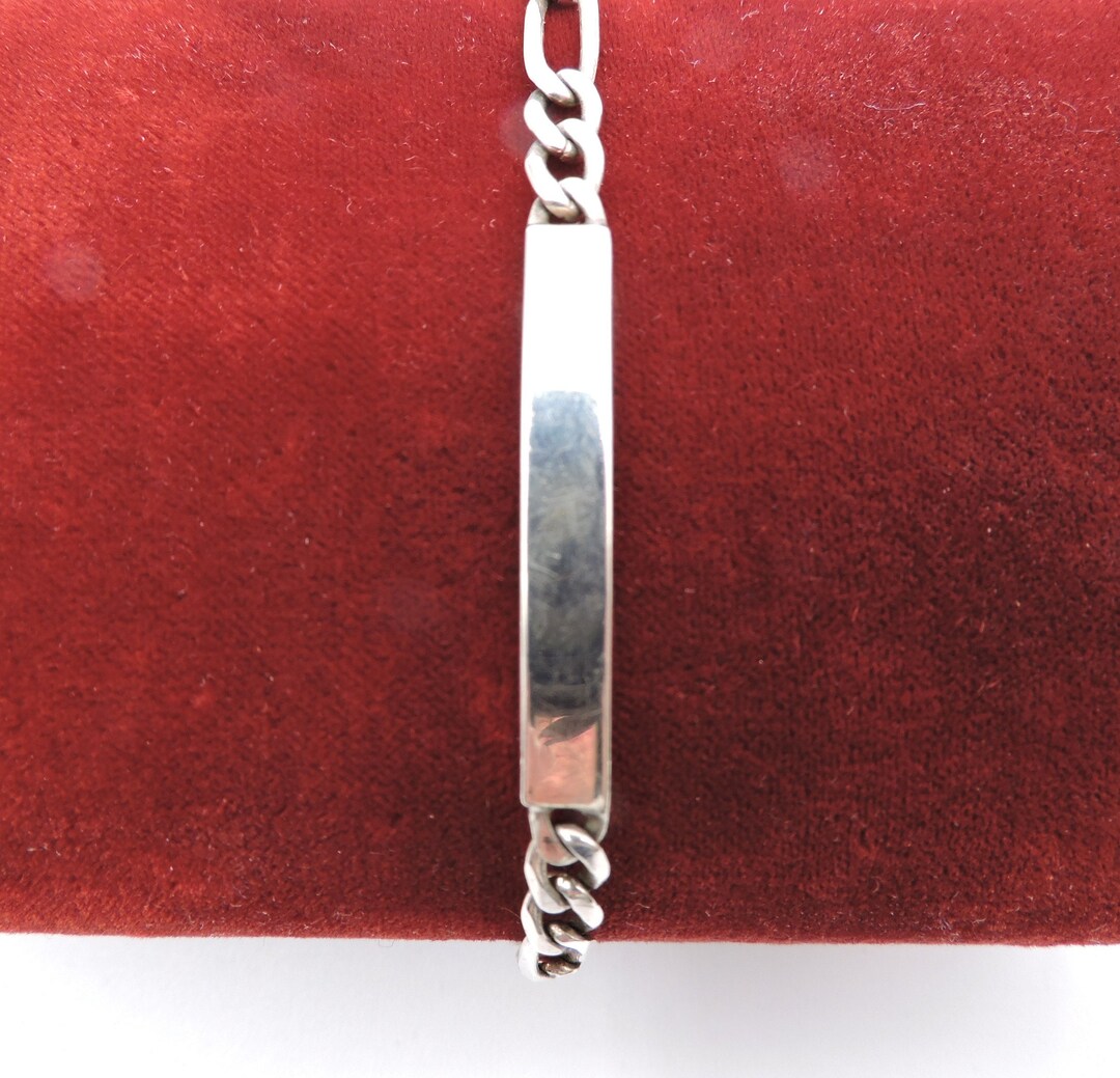 Sterling Silver Link Chain Identification ID Bracelet Hallmark - Etsy