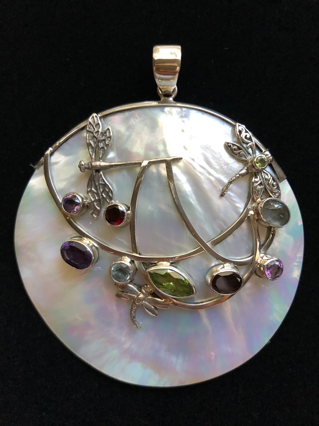 White Mother of Pearl Abalone Shell Multi-Stone Sterling - Etsy Österreich