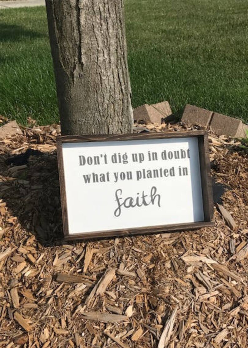 Planted in Faith Wood Box Sign Rustic Framed Sayings Faith - Etsy
