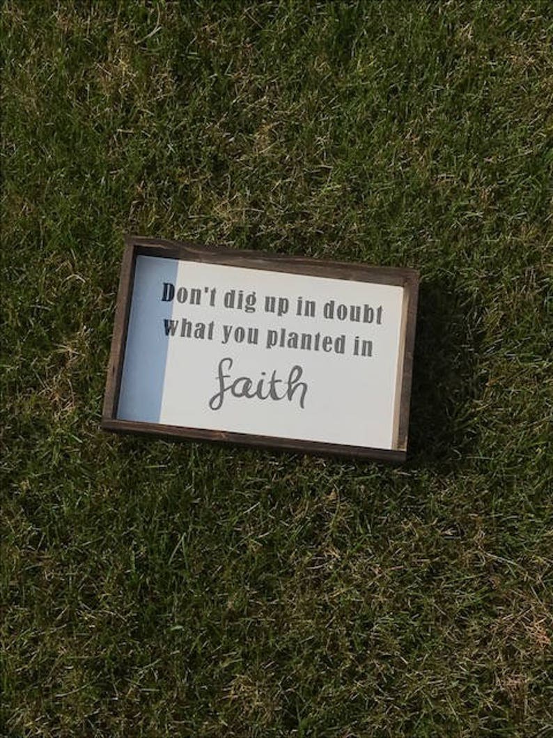 Planted in Faith Wood Box Sign Rustic Framed Sayings Faith - Etsy