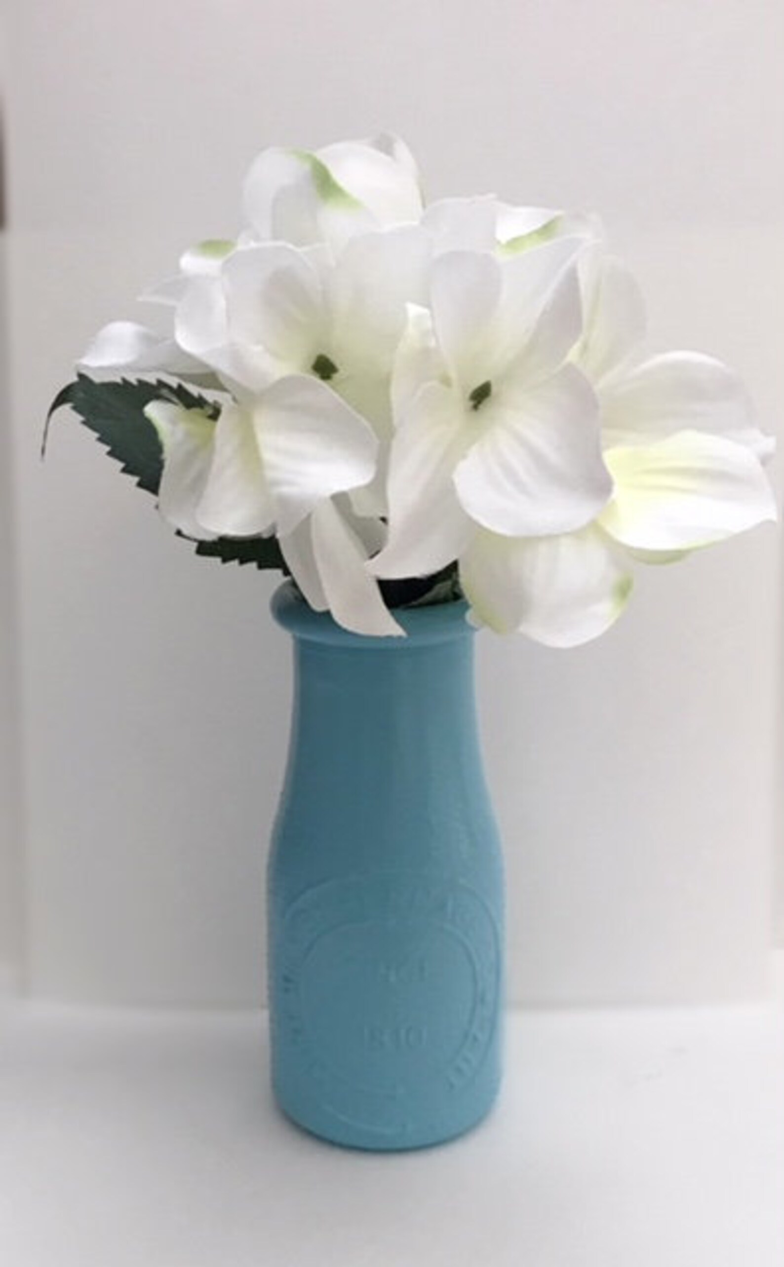 Light Blue Painted Glass Milk Bottles Milk Bottle Decor - Etsy