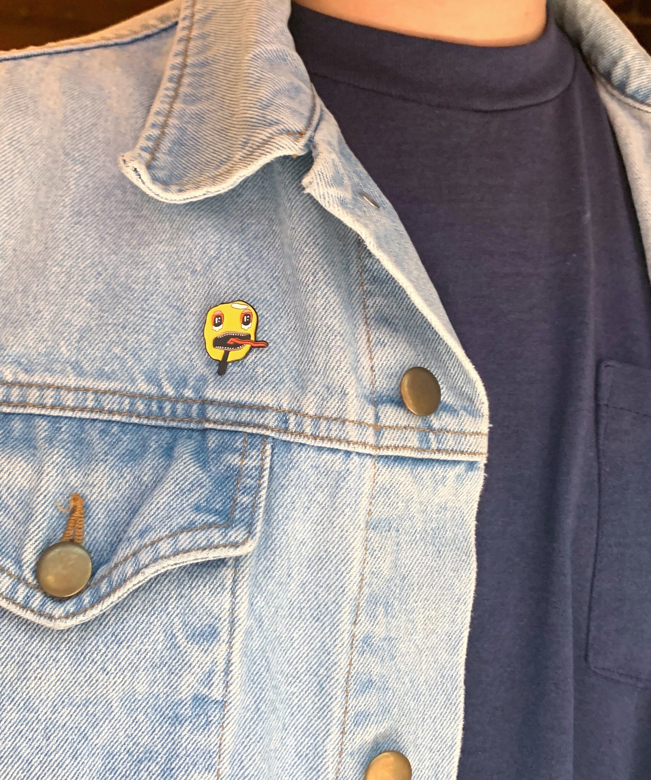 Sad Trippy Smiley Enamel Pin - Etsy