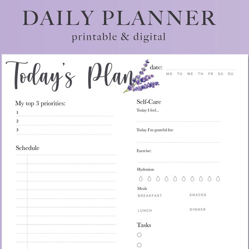 Daily Planner Adhd-friendly Printable & Digital | Etsy
