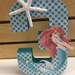 Ariel Birthday Number, Little Mermaid Decorated Number, Little Mermaid ...