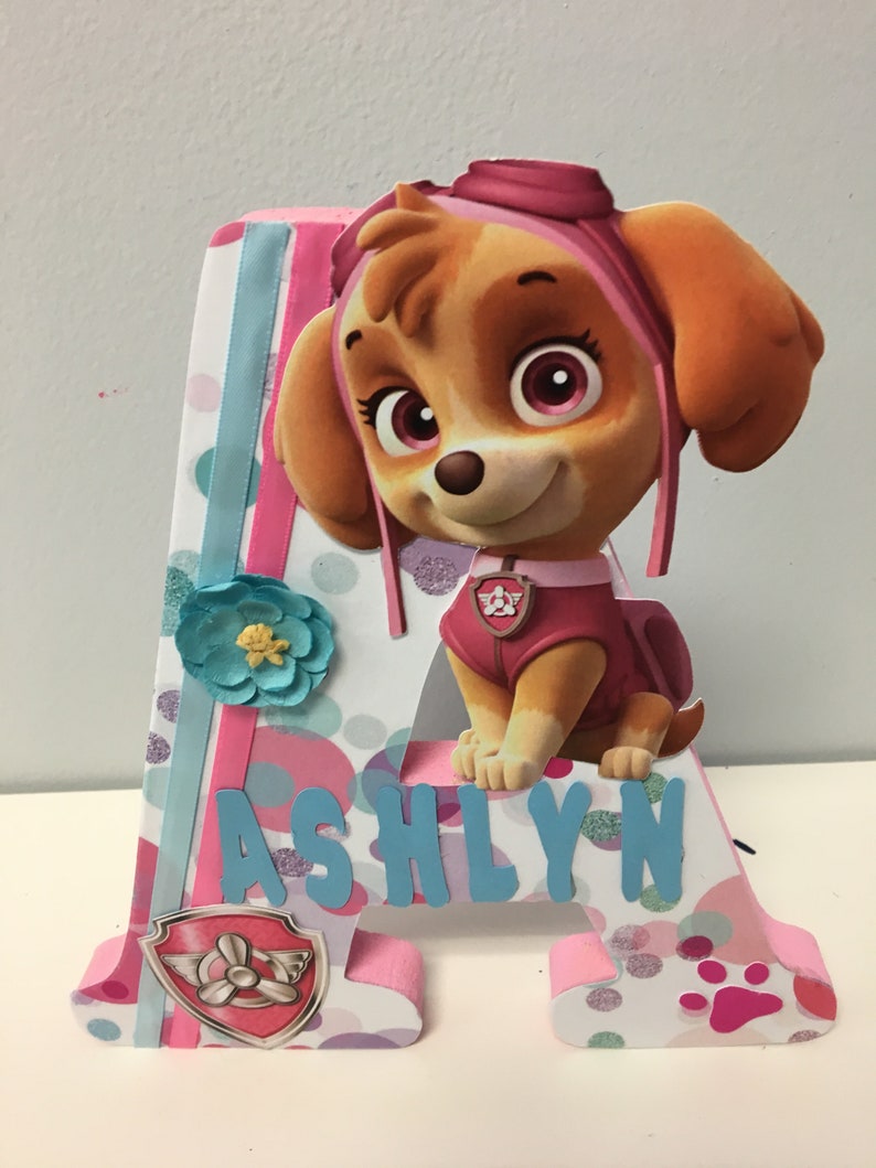 Skye Paw Patrol Decorated Personalized Letter for birthday | Etsy