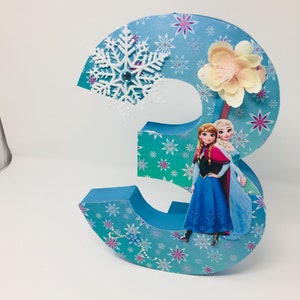 Frozen Anna Elsa Birthday Number, Centerpiece Number, Frozen Decoration ...