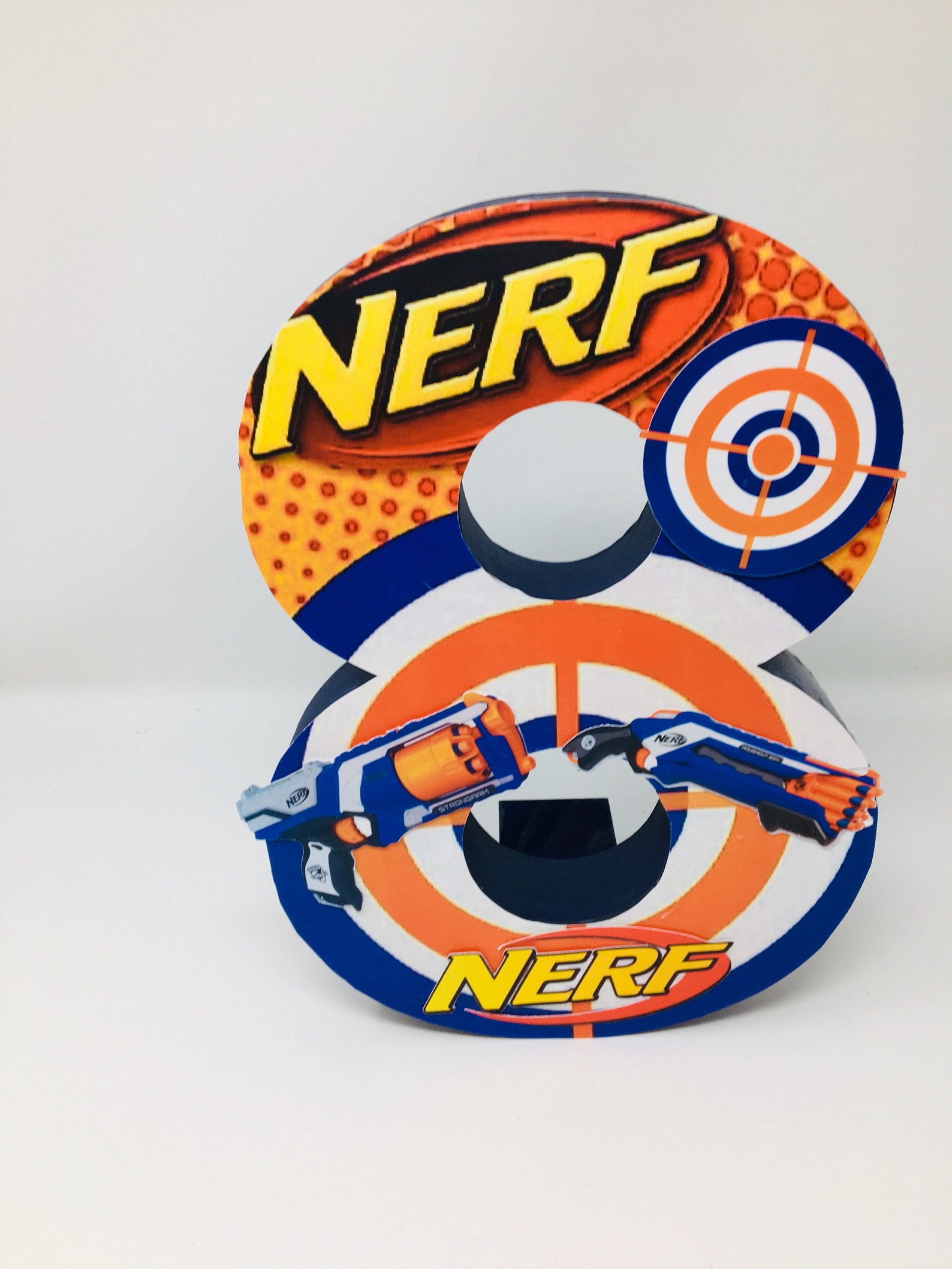 Nerf Gun Decorated Number Nerf Gun Birthday Nerf Gun | Etsy