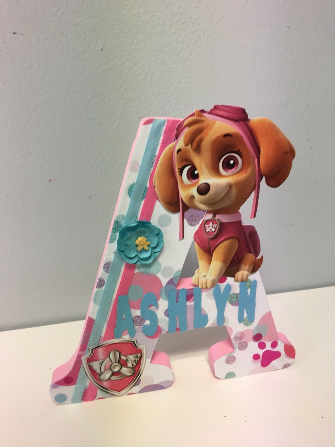 Skye Paw Patrol Decorated Personalized Letter for Birthday, Party ...
