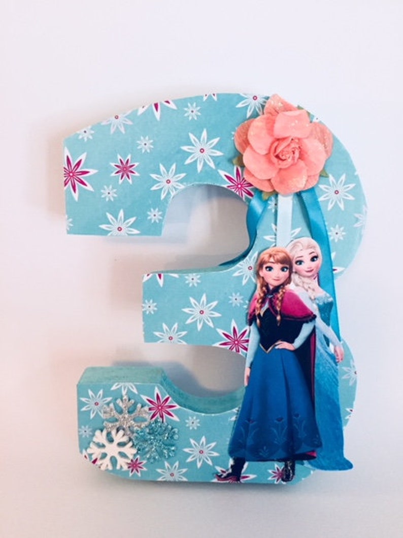 Frozen Anna Elsa birthday number centerpiece number Frozen | Etsy