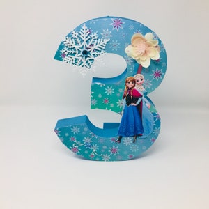 Frozen Anna Elsa Birthday Number, Centerpiece Number, Frozen Decoration ...