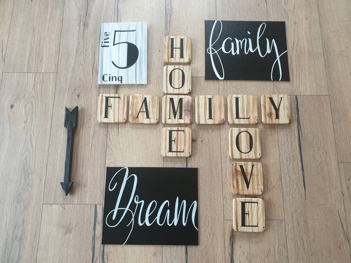 Lettre scrabble/10cm/lettre personnalisé/ tableau - Etsy France