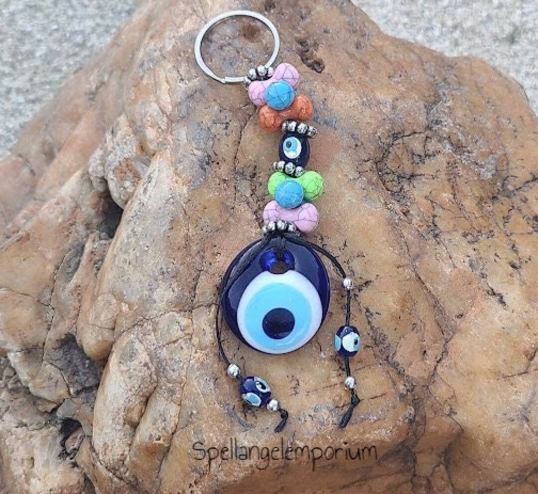 Evil Eye Blessed Keychain With Glass Eye Home/car/business Protector ...