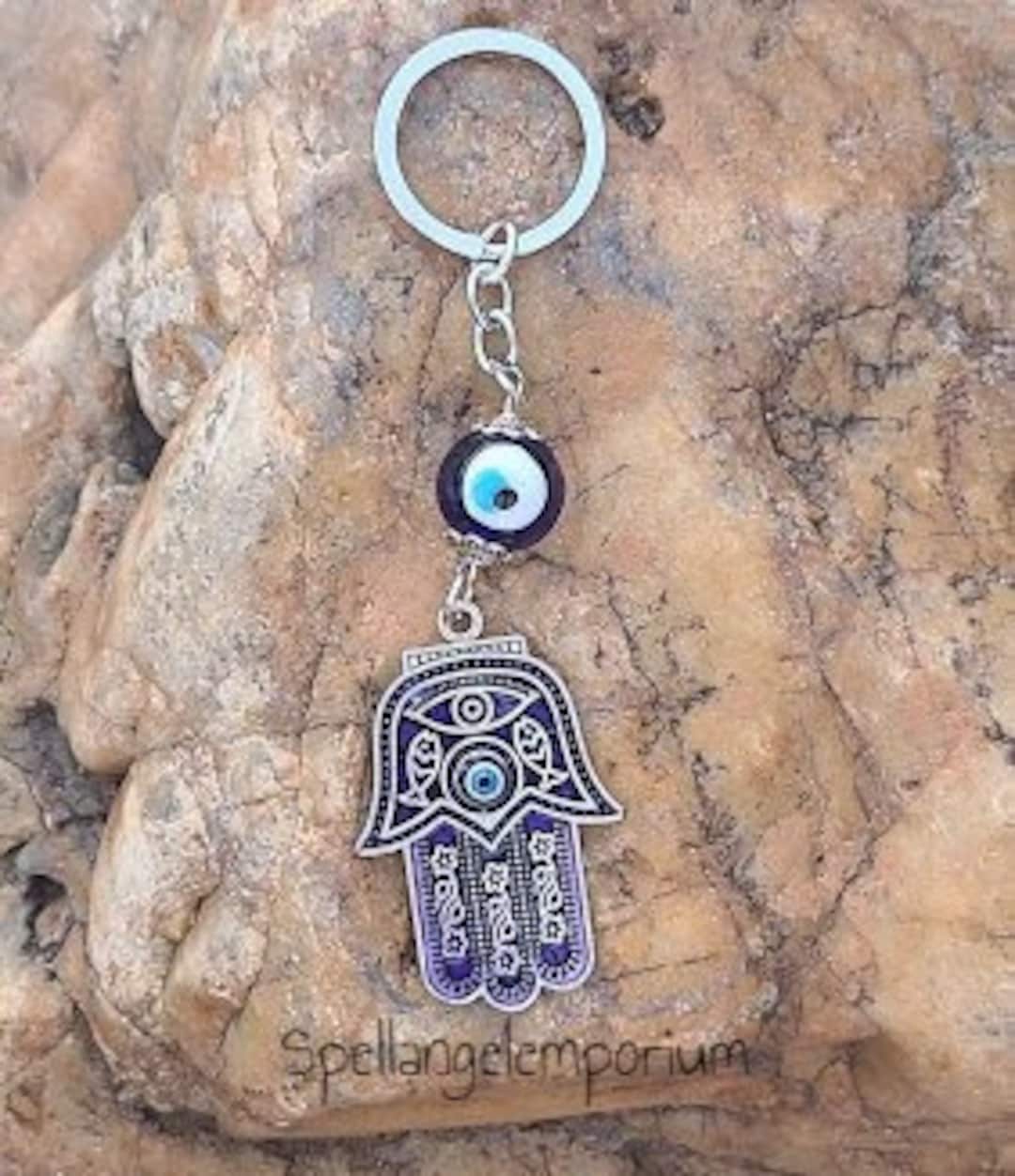 Evil Eye Hamsa Hand Key Chain Blessed ~ Llavero De Mal De Ojos Con Mano ...